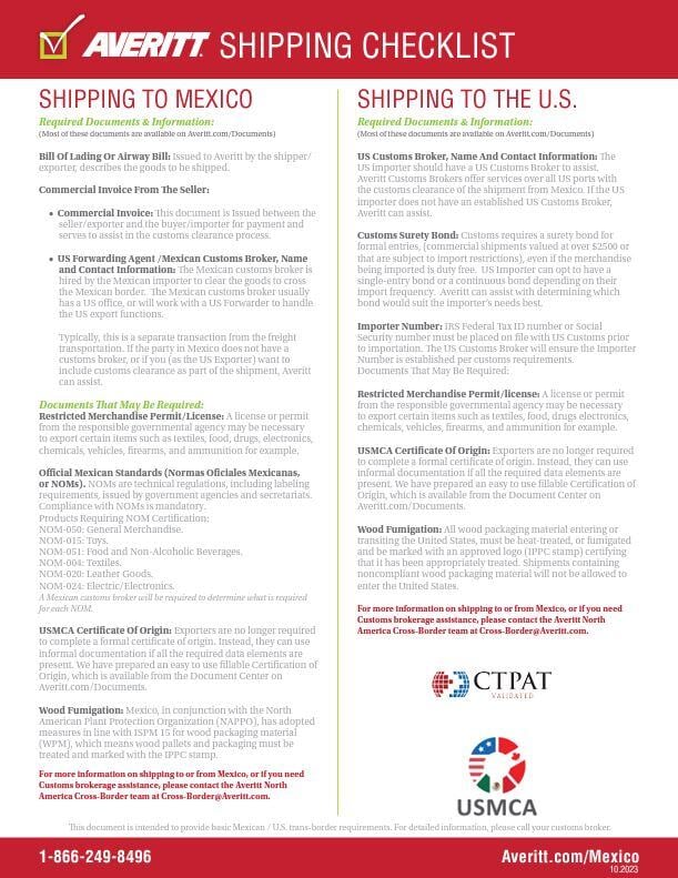 Cross-Border Mexico Freight Shipping Checklist | Must-Have Documents